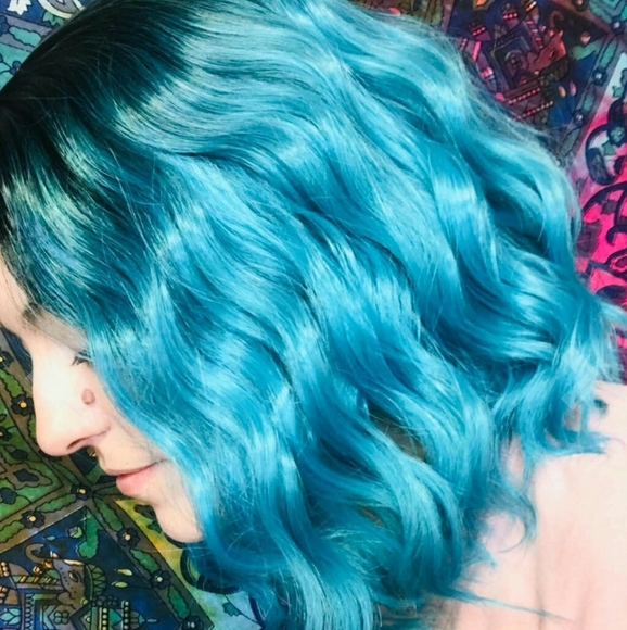 Accessories | Hombre Turquoise Blue Beauty Full Wig | Poshmark